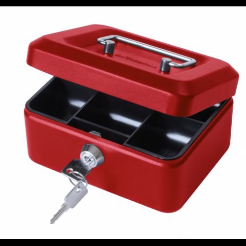 Red Metal Cash Box 200mm Key Lock | Fast Delivery